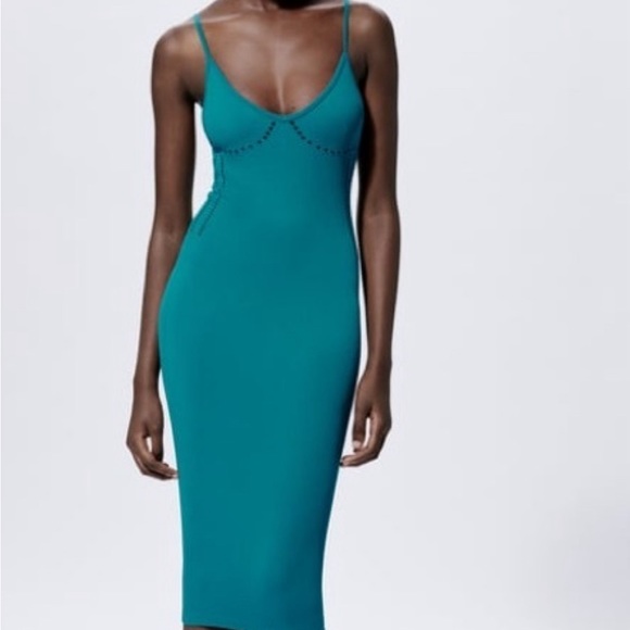 Zara | Dresses | Zara Blue Midi Dress | Poshmark
